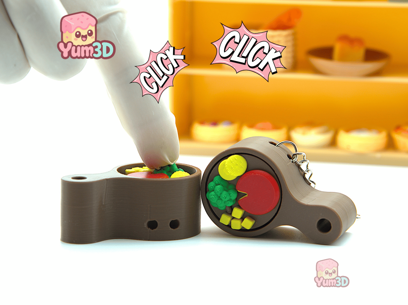 Digital Downloads - Yum3D Mini Charcuterie Board Fidget Clicker Keycha